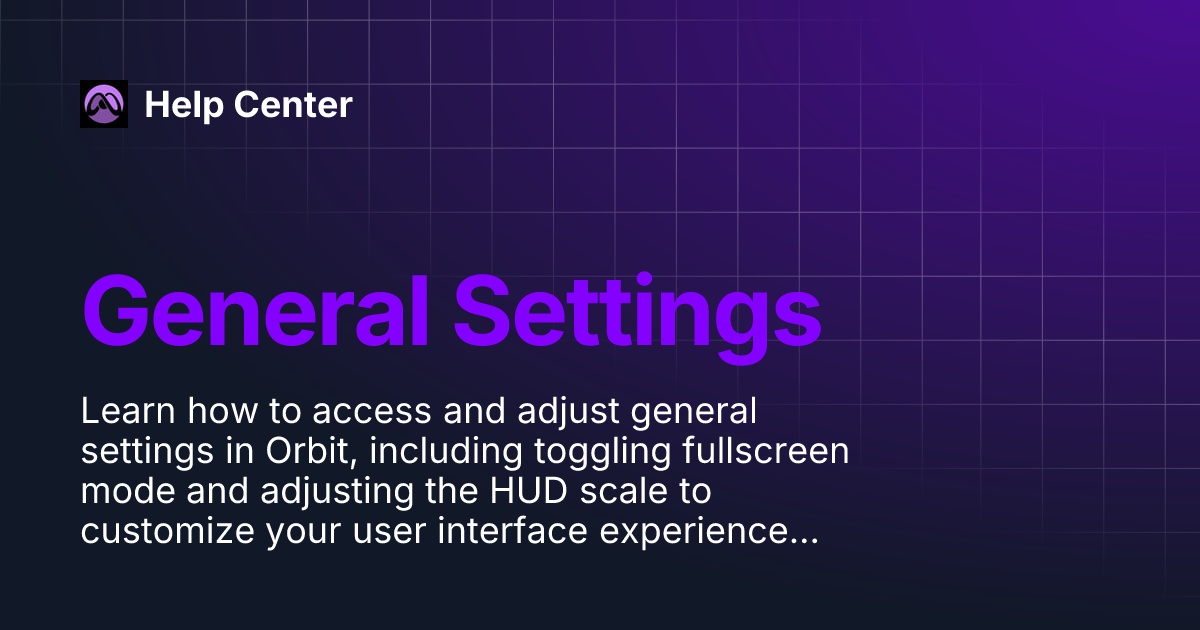 General Settings | Help Center