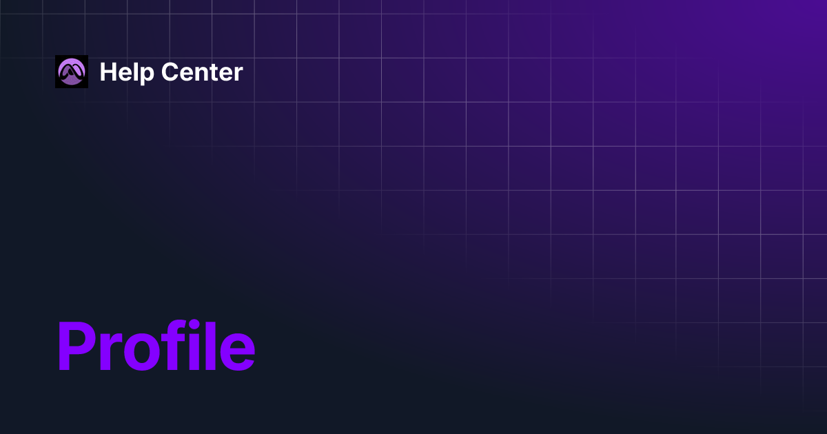 Profile | Help Center